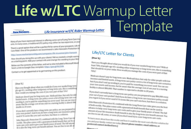 Download Your Life Insurance w/LTC Warmup Letter